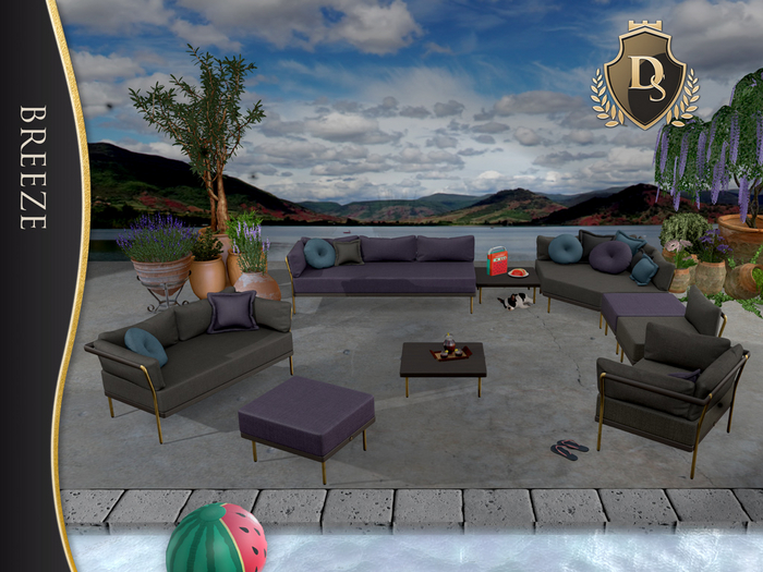 Second Life Marketplace - [Ds] Breeze - Side Table 3pc Set